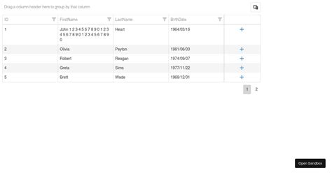 Column Customization DevExtreme Data Grid Forked Codesandbox