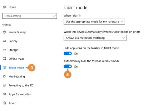 Tablet Mode In Windows CustomGuide
