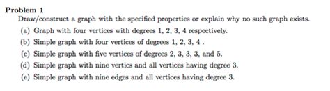 solved draw construct a graph with the specified properties