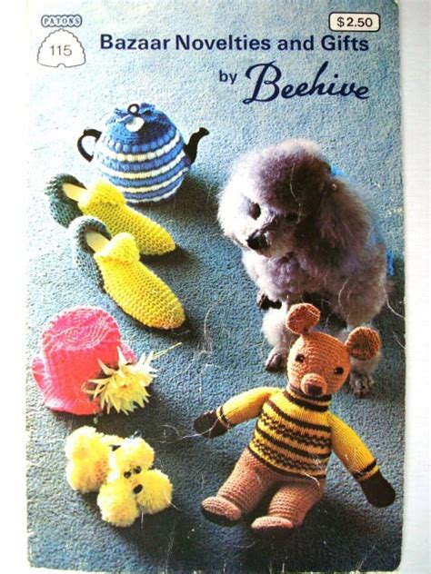 Bazaar Novelties And Gifts Pattern Booklet By Patons Beehive No Knitting Crochet Patterns