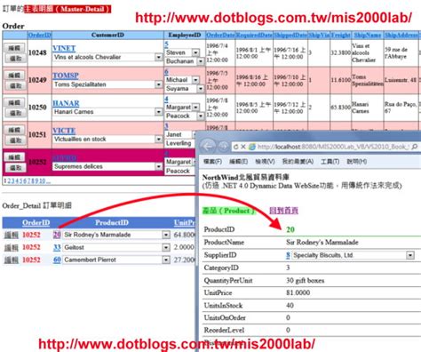 習題 綜合練習 Sqldatasource精靈就能完成， 山寨版 Dynamic Data Website Aspnet專題