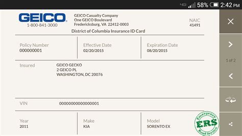 Printable Geico Insurance Card Printable Calendars At A Glance