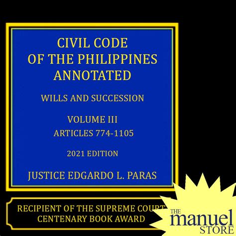 Paras Vol 3 2021 Wills And Succession Civil Code Of The Philipp
