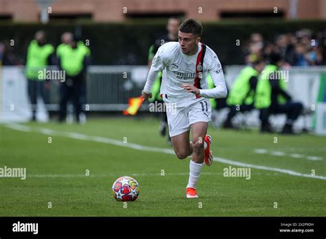 Nyon Switzerland 22st April 2024 Diego Sia During The Match Between Olympiacos And Milan For