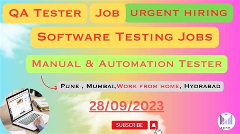 Qa Fresher Job Software Testing Job Manual Automation Testing Job 28 September 2023 Vacancy