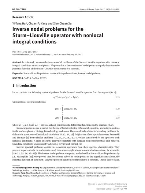 Pdf Inverse Nodal Problems For The Sturmliouville Operator With