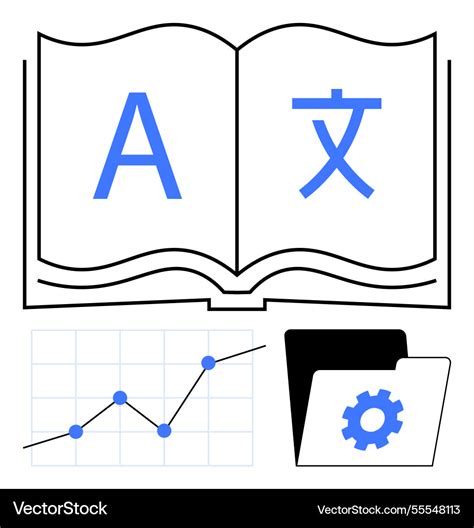 Multilingual Learning With Data Visualization Vector Image