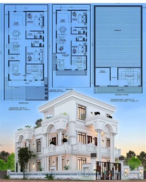 Architectural House Plans With Front And Back Views