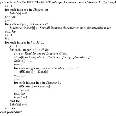 Pseudocode Of Marking Output Labels Download Scientific Diagram
