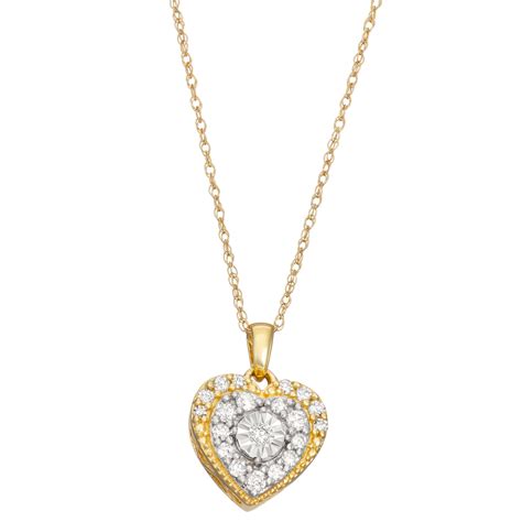 15 Cttw White Diamond Heart Shape Pendant Necklace Crafted In 10kt