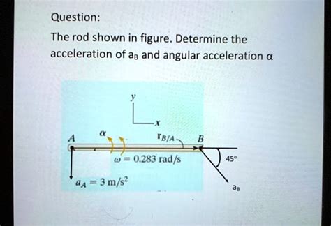 SOLVED Question The Rod Shown In Figure Determine The Acceleration Of A And Angular