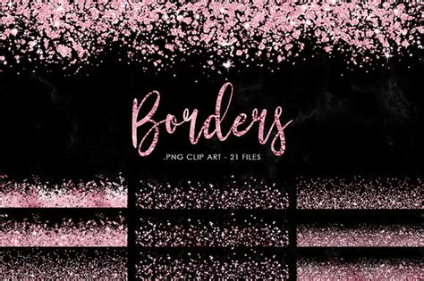 Pink Glitter Borders Clipart Graphic By Cutepix · Creative Fabrica