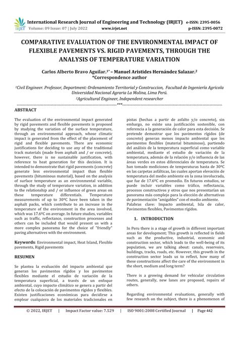Comparative Evaluation Of The Environmental Impact Of Flexible Pavements Vs Rigid Pavements