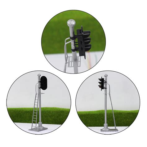 3pcs Model Railroad Train Signals Red Yellow Green Grandado