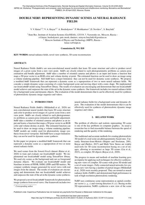 Pdf Double Nerf Representing Dynamic Scenes As Neural Radiance Fields
