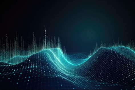 Futuristic Digital Data Waveform On Dark Background Premium Ai Generated Image