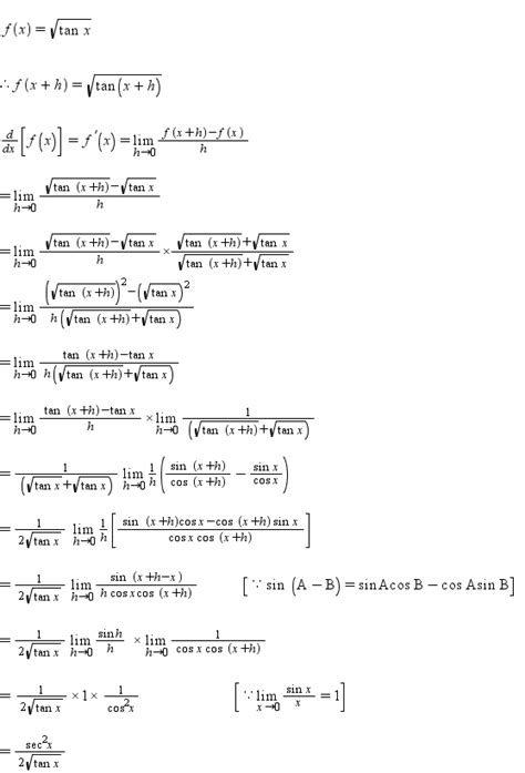 Differentiate The Following By Using First Principle I Tan 2x 1