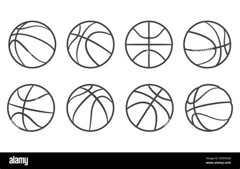 Basketball Balls Outline Icon Set Basketball Ball Outline Basketball