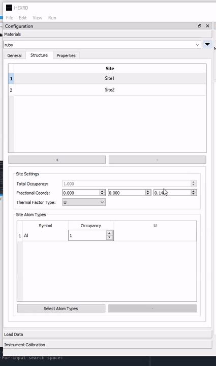 Site Editor In Structure Tab Not Accepting Coord Modifications · Issue 711 · Hexrdhexrdgui