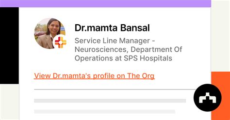 Dr Mamta Bansal Service Line Manager Neurosciences Department Of Operations At Sps