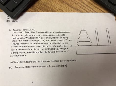 solved enter ci fall 2 q 1 name 1 towers of hanoi