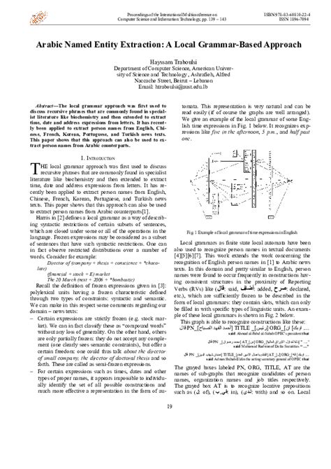 Pdf Arabic Named Entity Extraction A Local Grammar Based Approach