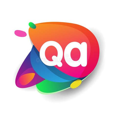 Letter QA Logo With Colorful Splash Background Letter Combination Logo Design For Creative