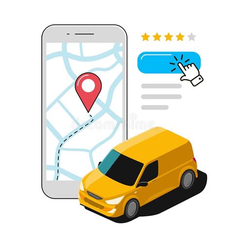 Express Delivery Using Mobile App Transport Vector Illustration Stock Vector Illustration Of