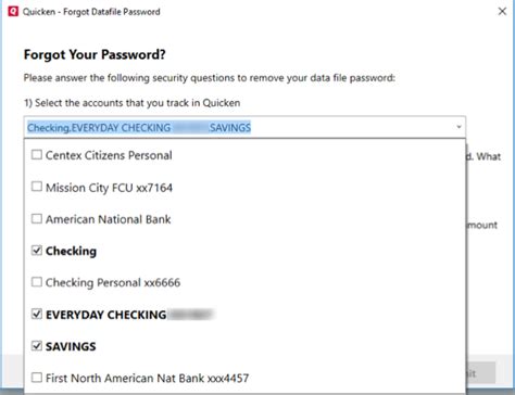 What If I Forgot The Data File Password Or Quicken Isnt Accepting It Quicken