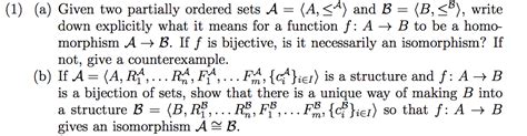 1 A Given Two Partially Ordered Sets A A