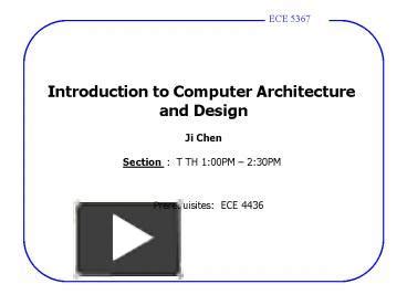 Introduction To Computer Architecture Presentation Free To View