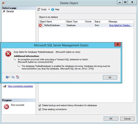 Sql Server Msg 3743 The Database Is Enabled For Database Mirroring