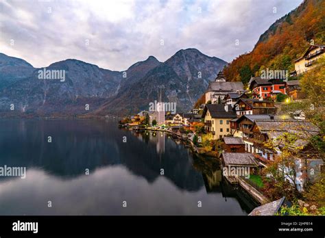 Lake Hallstatt Austria The Village Of Hallstatt Is On The Shore Of