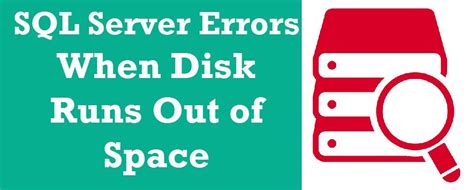 SQL SERVER Errors When Disk Space Is The Reason SQL Authority With Pinal Dave