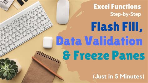 Flash Fill Data Validation And Freeze Panes Hindi Youtube