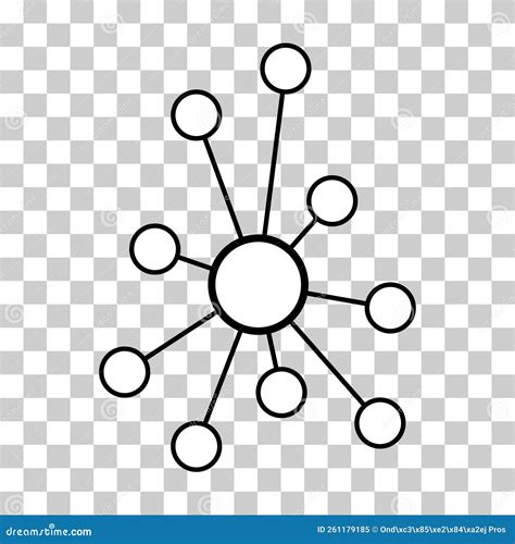 Hub Flat Network Icon Connect Structure Vector Symbol Isolated Background Technology System