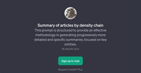 summary of articles by density chain advanced article summarization