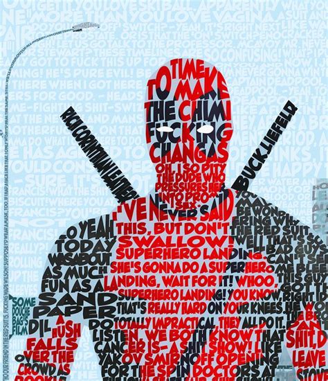 Deadpool Word Art Mcu Marvel Superhero Typography Poster Unframed