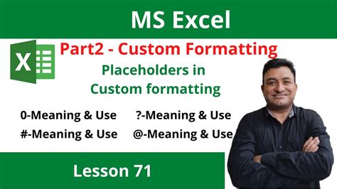 Part2custom Formatting In Excel In Hindi Youtube