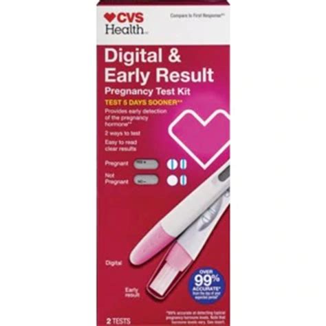 Cvs Health Digital And Early Result Pregnancy Test Kit Test Five Days Sooner 2 Tests Wish
