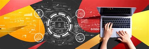 Data Security Concept With Person Using A Laptop Stock Illustration