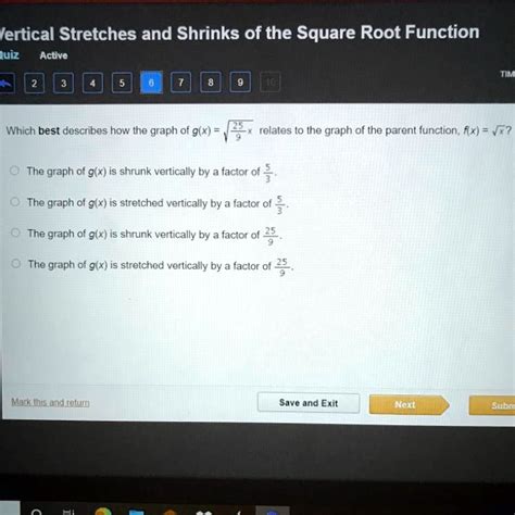 SOLVED HELP QUICKLY PLEASE Which Best Describes How The Graph Of G X Square Root X