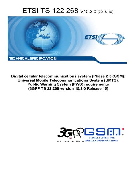 ETSI TS 122 268: Public Warning System Requirements