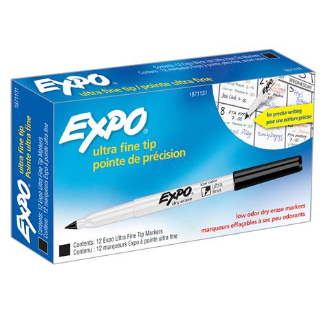 Expo Low Odor Dry Erase Marker Ultra Fine Point Black 12 Count BrickSeek