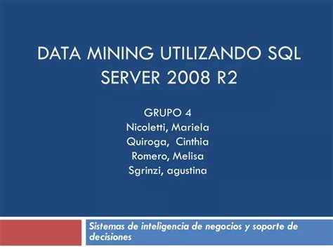 ppt data mining utilizando sql server 2008 r2 powerpoint presentation