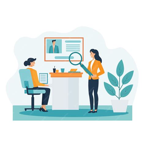 Premium Vector Job Interview Illustration Of Two Person