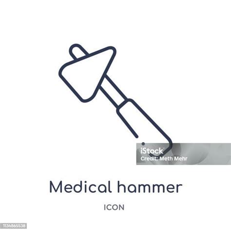 의료 개요 컬렉션에서 선형 의료 해머 도구 아이콘 얇은 라인 의료 해머 도구 아이콘 흰색 배경에 고립 의료 해머 도구 유행 그림 개발에 대한 스톡 벡터 아트 및 기타 이미지