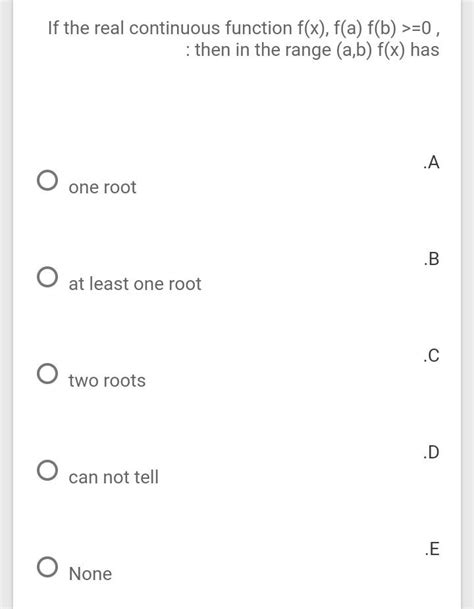 Solved If The Real Continuous Function Fx Fa Fb 0