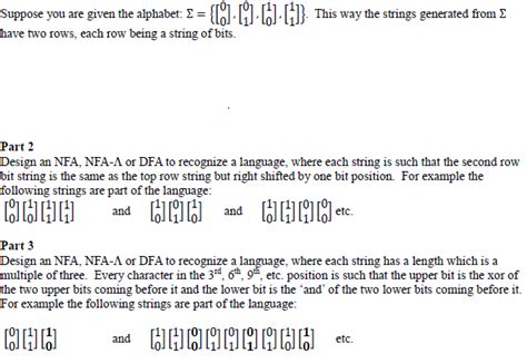 Automata Nfa For Alphabets In Matrix Form Stack Overflow