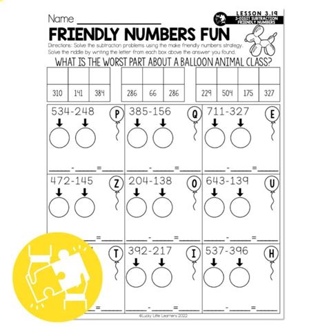 Lucky To Learn Math 3 Digit Subtraction Friendly Numbers Lesson 319 Collaboration